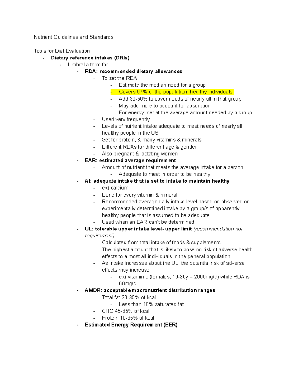 Nutrition Lecture Notes 9 7 - Nutrient Guidelines and Standards Tools ...