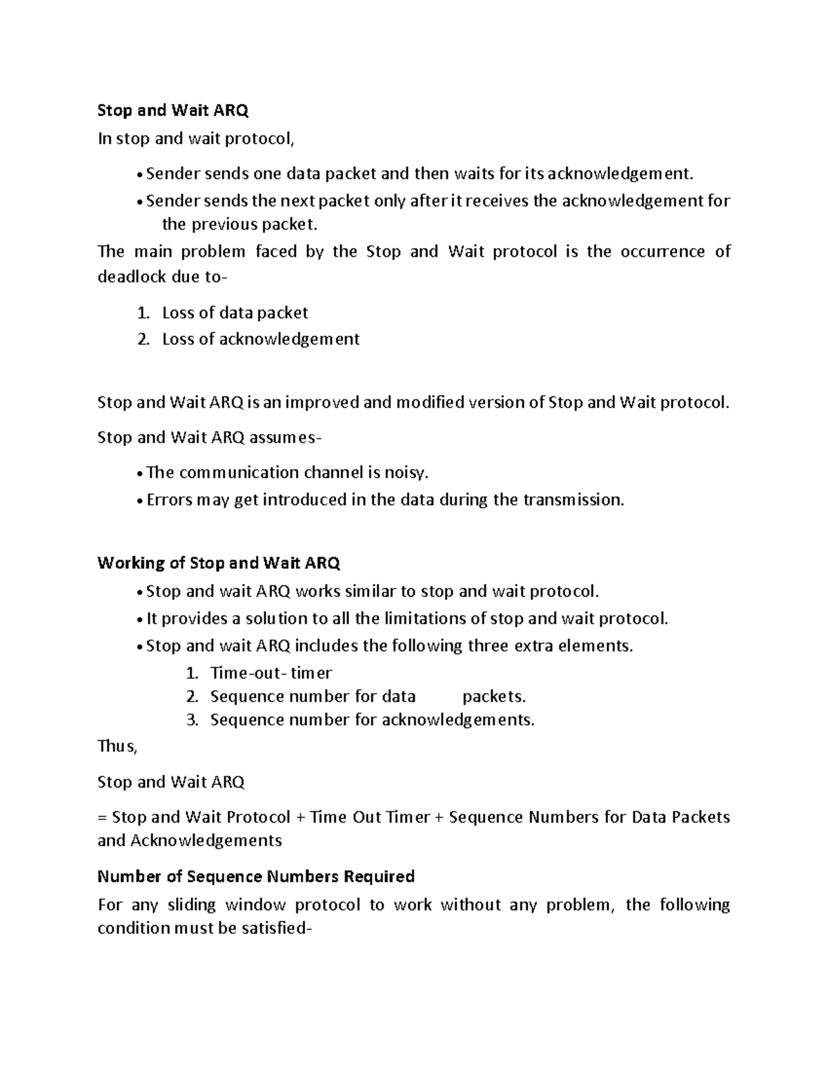Flow control Stop and Wait ARQ - Stop and Wait ARQ In stop and wait ...