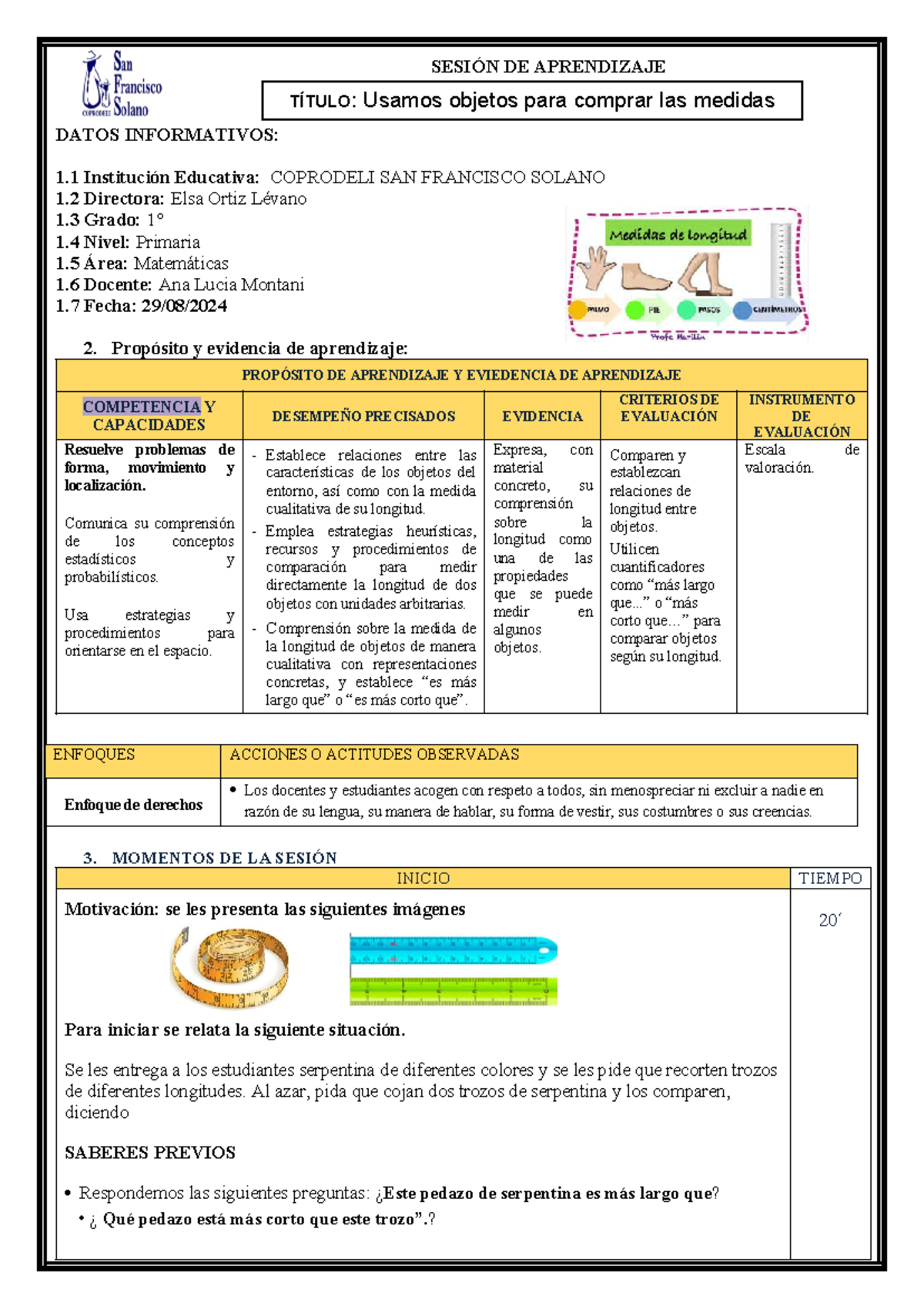 MAT.comparamos con objetos las medidas de longitud - SESIÓN DE ...