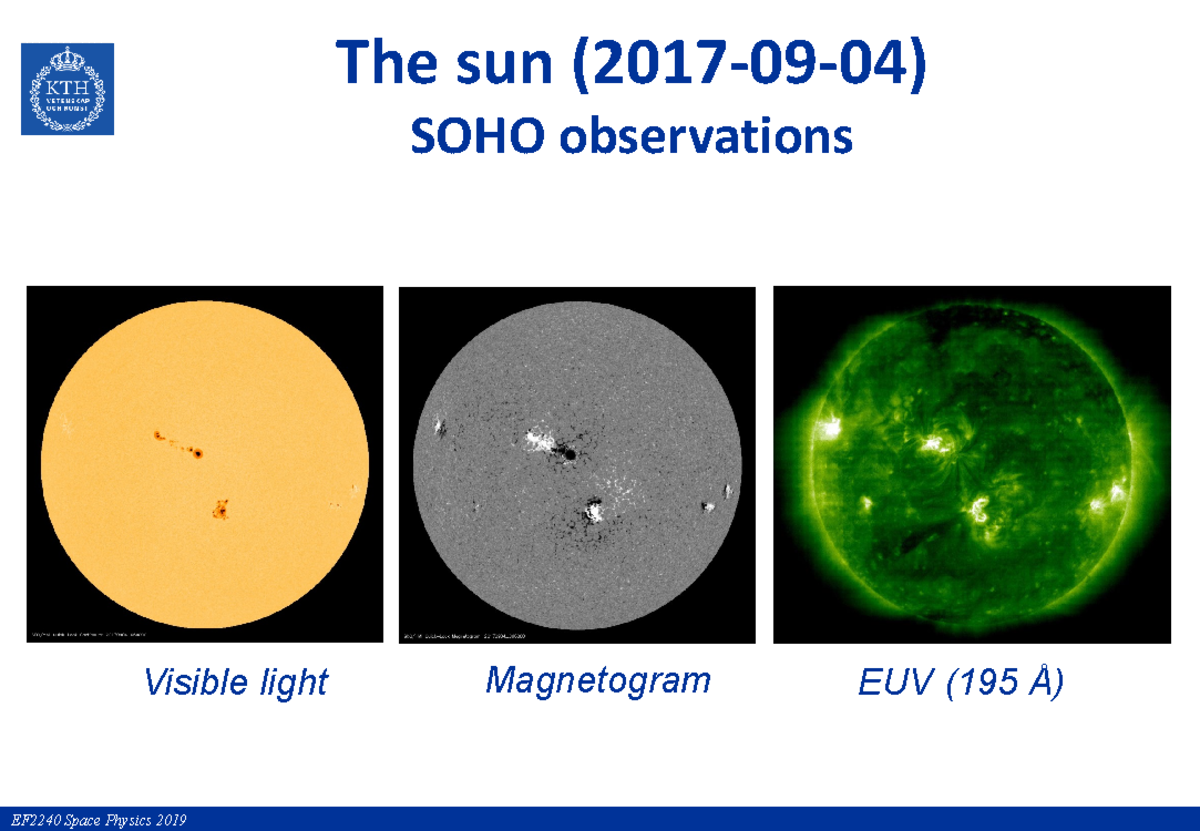 Lecture 3-2019 Part9 - The sun (2017-09-04) SOHO observations ...