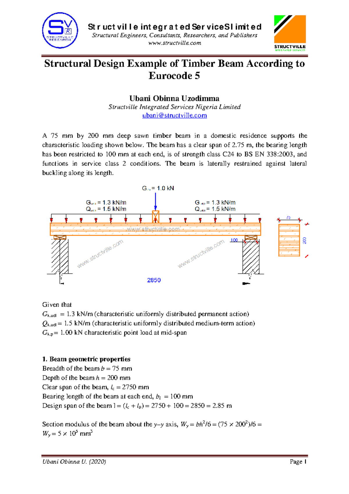 Structural Design Example of Timber Beam According to Eurocode 5pdf ...