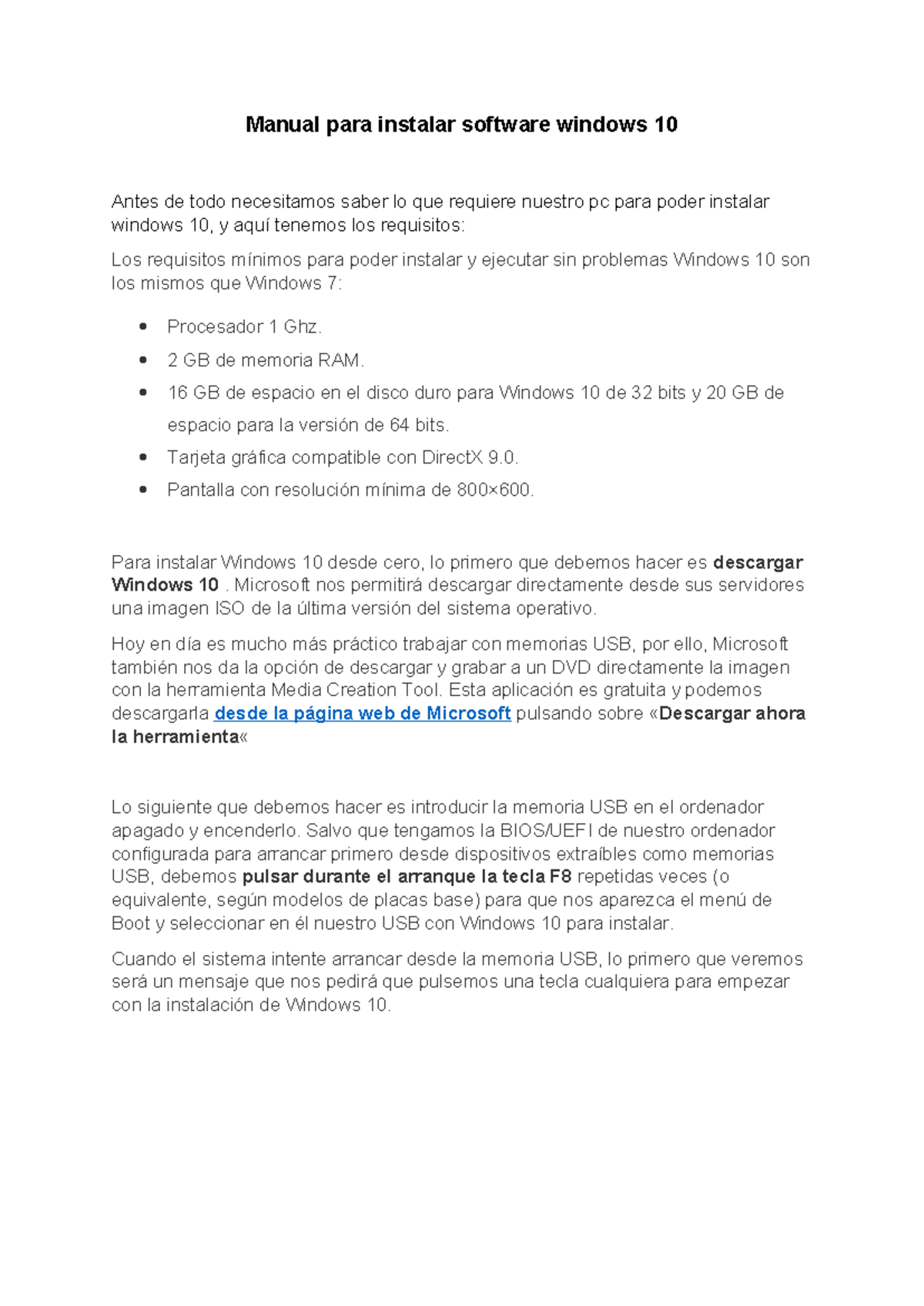 Instalación de windows 10 pasos - Manual para instalar software windows ...
