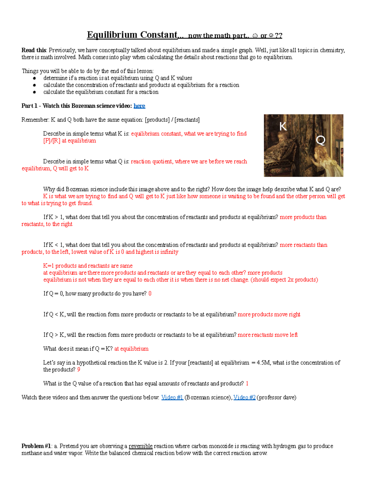 4. Equilibrium constant - Equilibrium Constant... now the math part.. ☺ ...