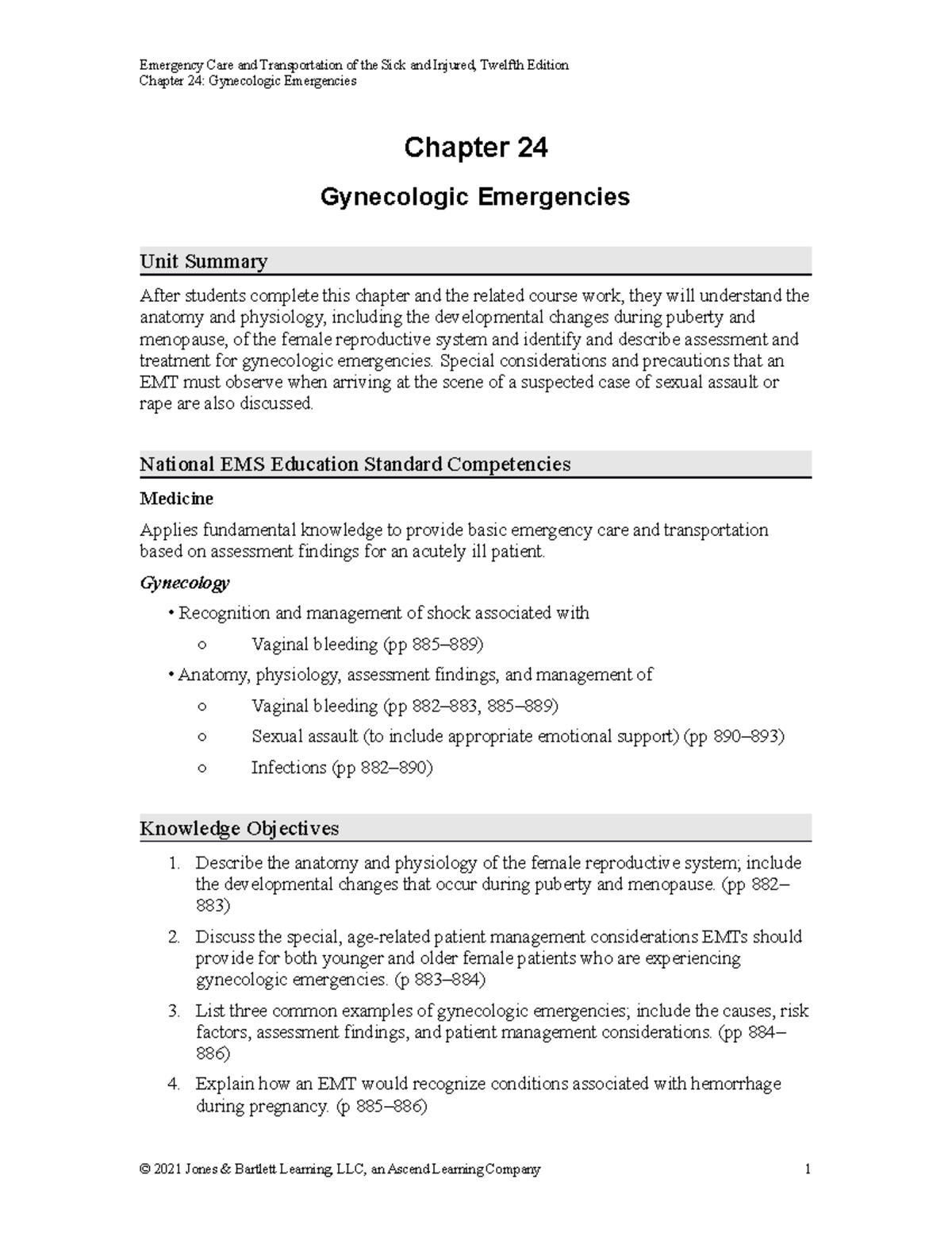 EMT Gynecological Emergencies - Chapter 24: Gynecologic Emergencies ...