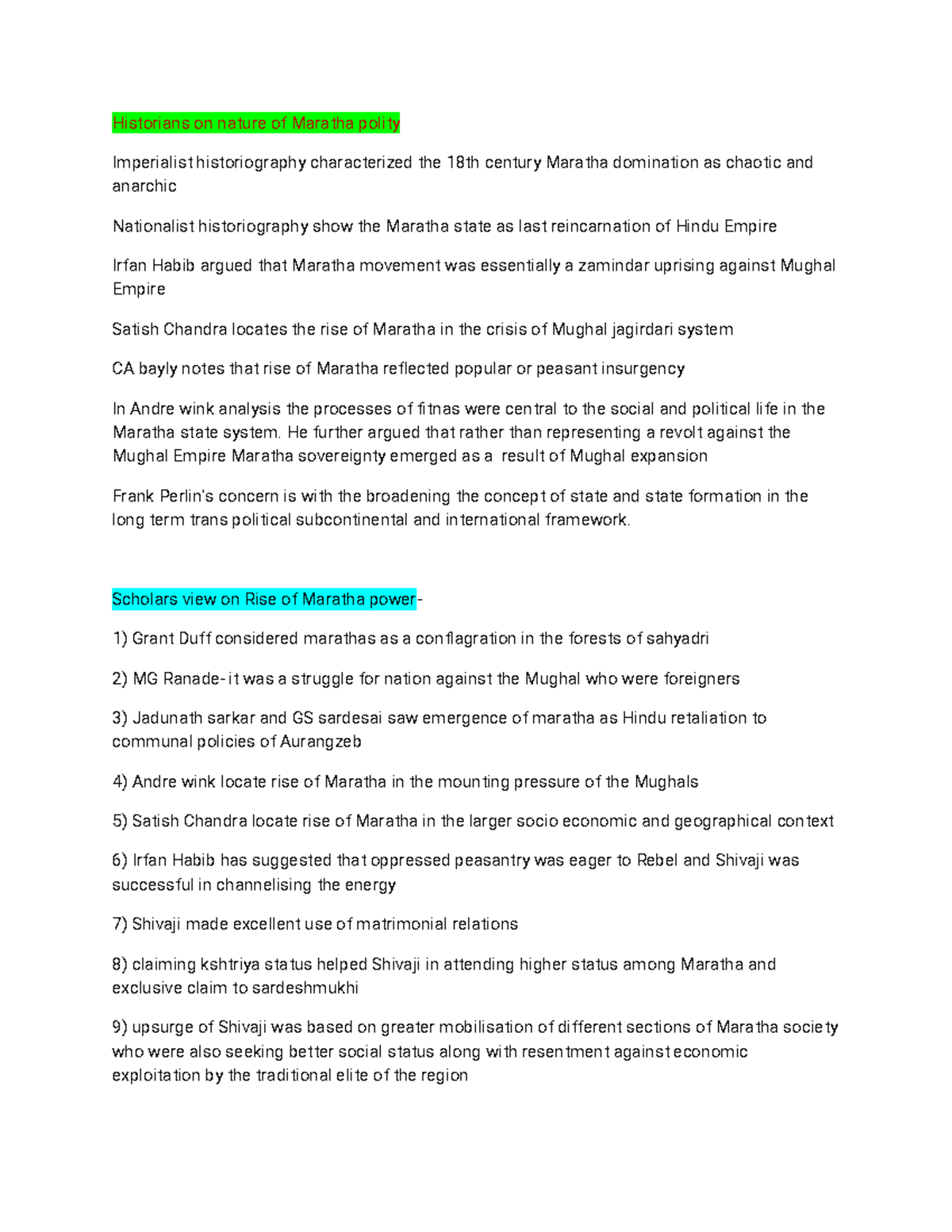 Maratha state nature and rise - Historians on nature of Maratha polity ...