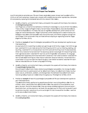 7-2 project - 7-2 Project Jessica Robinson Southern New Hampshire University PSY-406 / Contemp ...