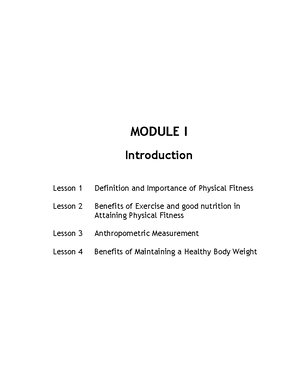 PE101-Module-2 - FINALS MODULE IN PE 101 - MODULE II Physical Fitness Components Lesson 1 - Studocu