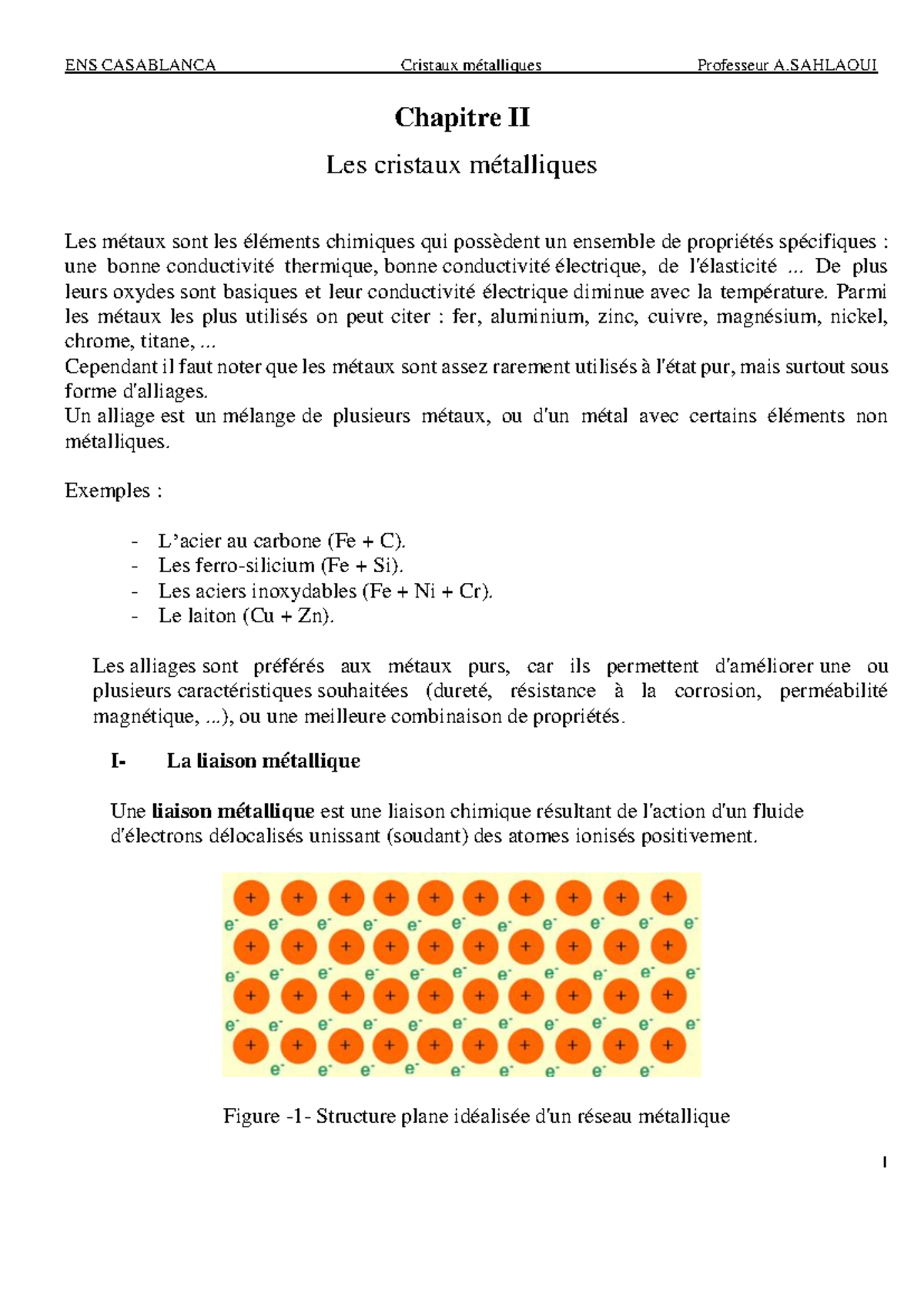 Cristaux Metallique chap II - Chapitre II Les cristaux métalliques Les ...