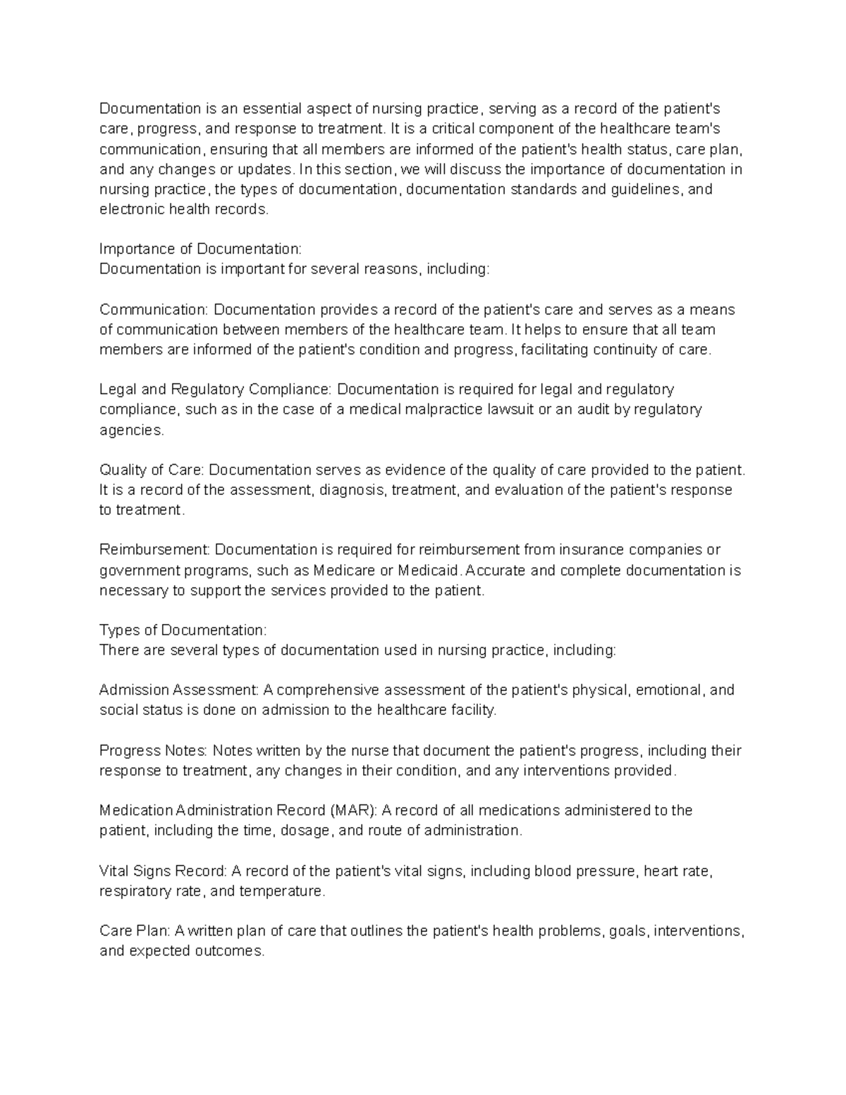 Documentation in Nursing Practice - Documentation is an essential ...