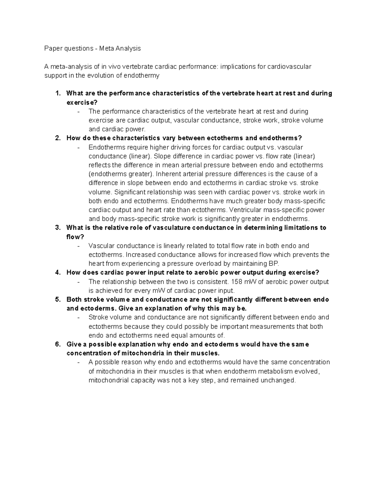 Meta Analysis Paper - Paper questions - Meta Analysis A meta-analysis ...