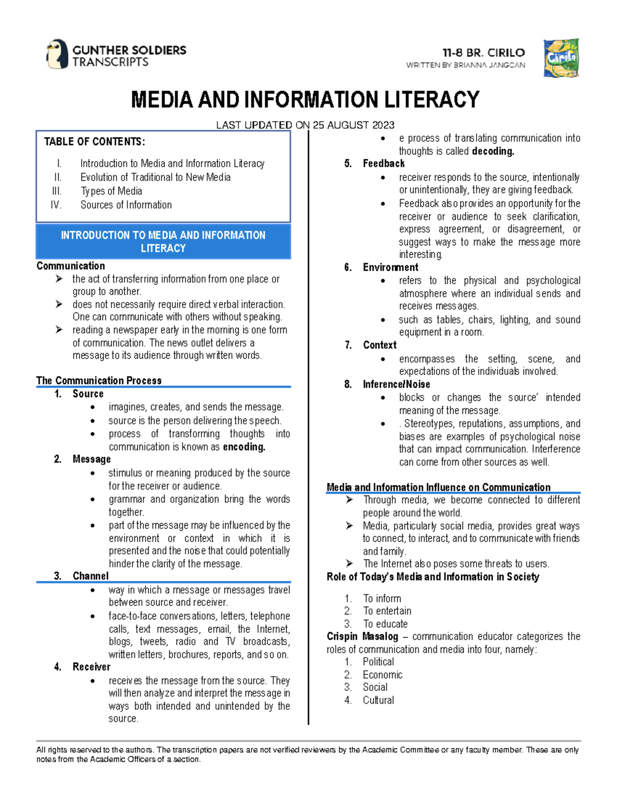 11 8 MIL101 unofficial - Media Information Literacy - LAST UPDATED ON ...