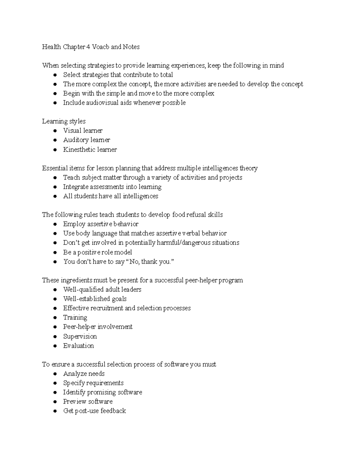 Health Chapter 4 Voacb and Notes - Health Chapter 4 Voacb and Notes ...