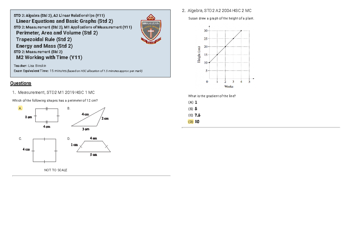 11Standard Maths Homework with answers - Studocu