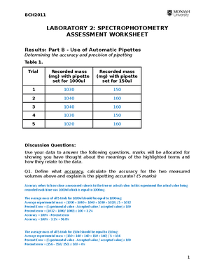 BCH2011 SGS8 pre-practical activity - Before attending class submit ...