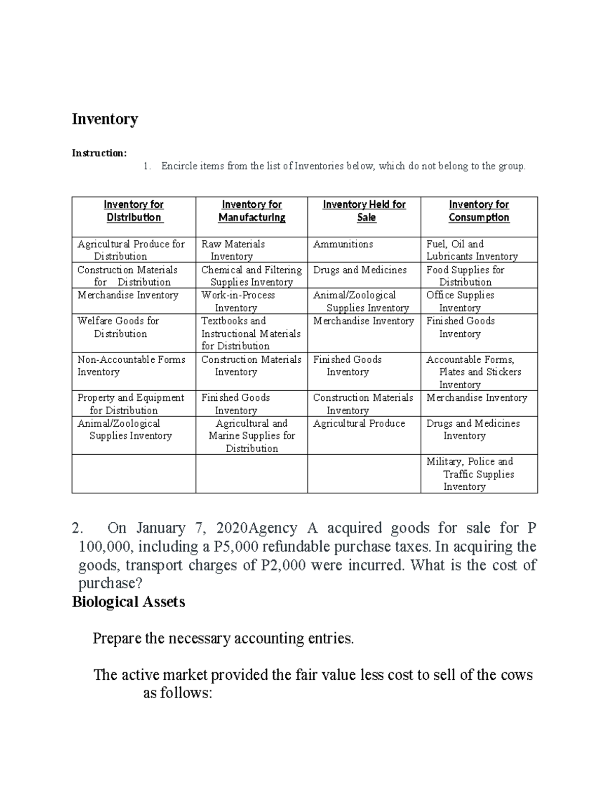 Quiz No 2 BSMA 3a - Financial Assets - Inventory Instruction: 1 ...