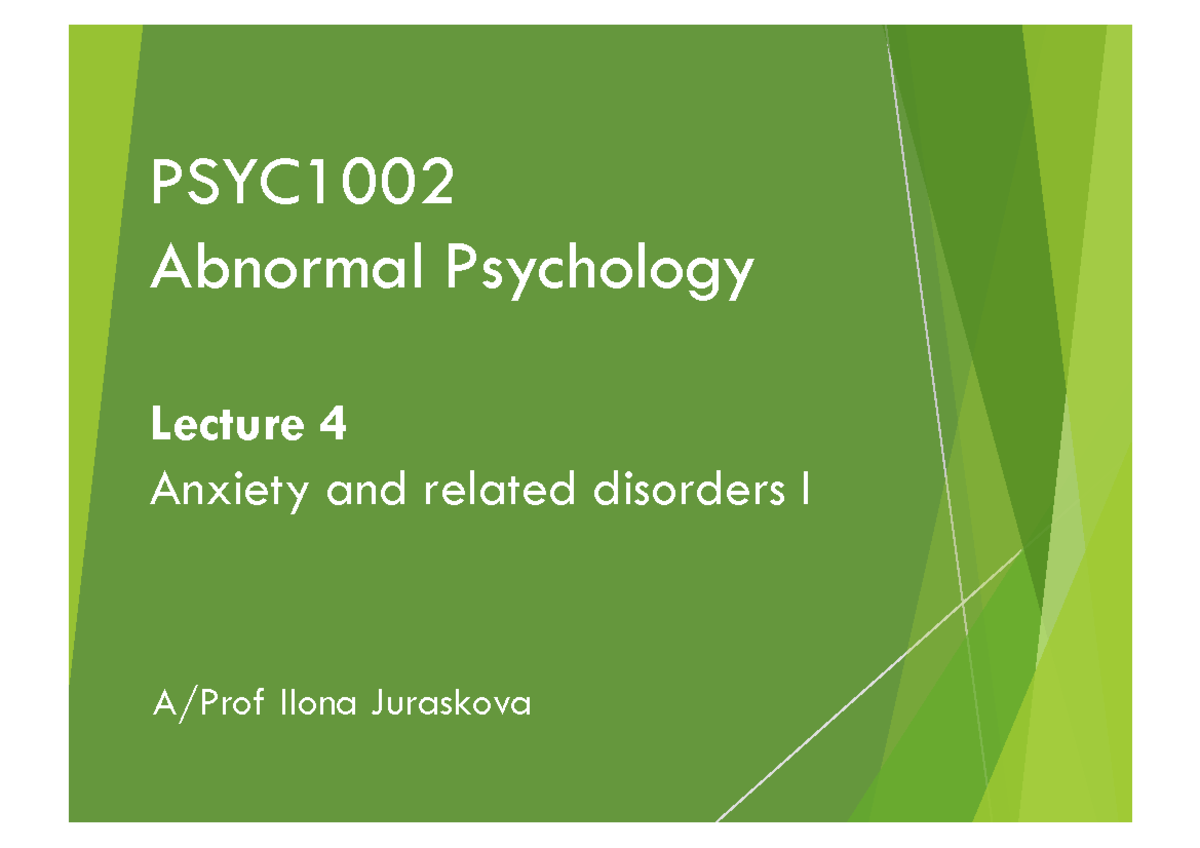 1002 Anxiety & related disorders I web - PSYC Abnormal Psychology ...