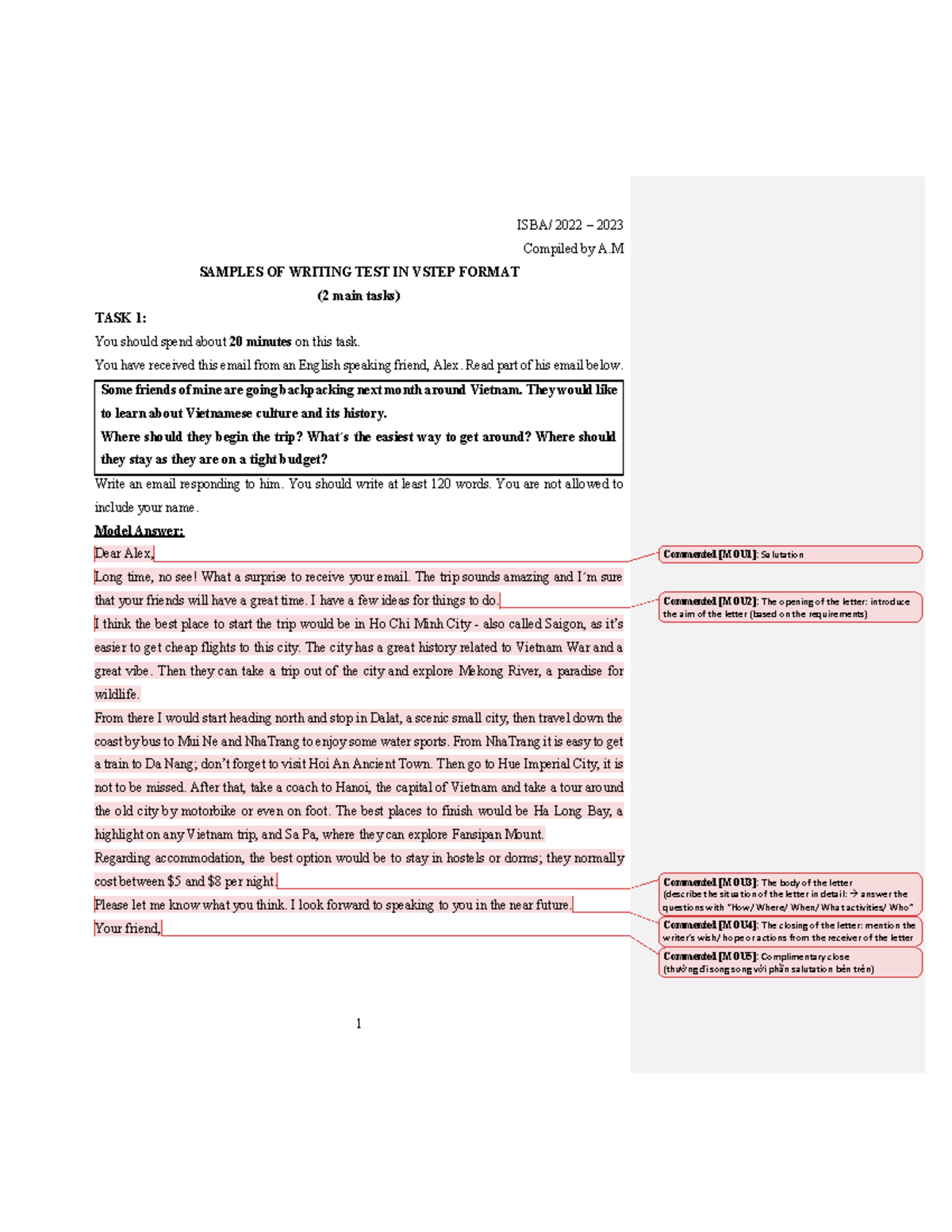 Writing vsteap - abc - ISBA/ 2022 – 2023 Compiled by A 1 SAMPLES OF ...