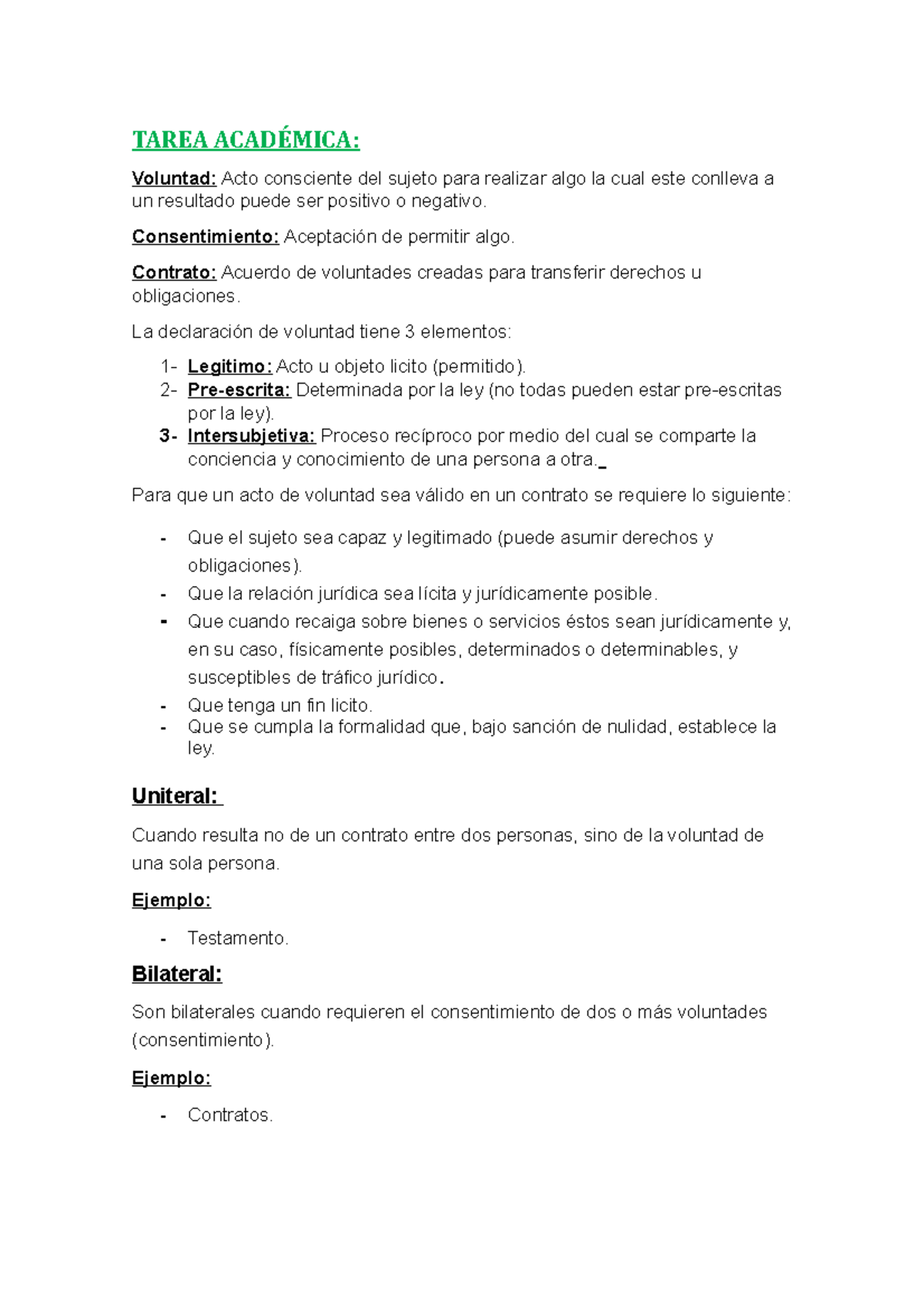 S11s2 - Tarea Academica - TAREA ACADÉMICA: Voluntad: Acto consciente ...