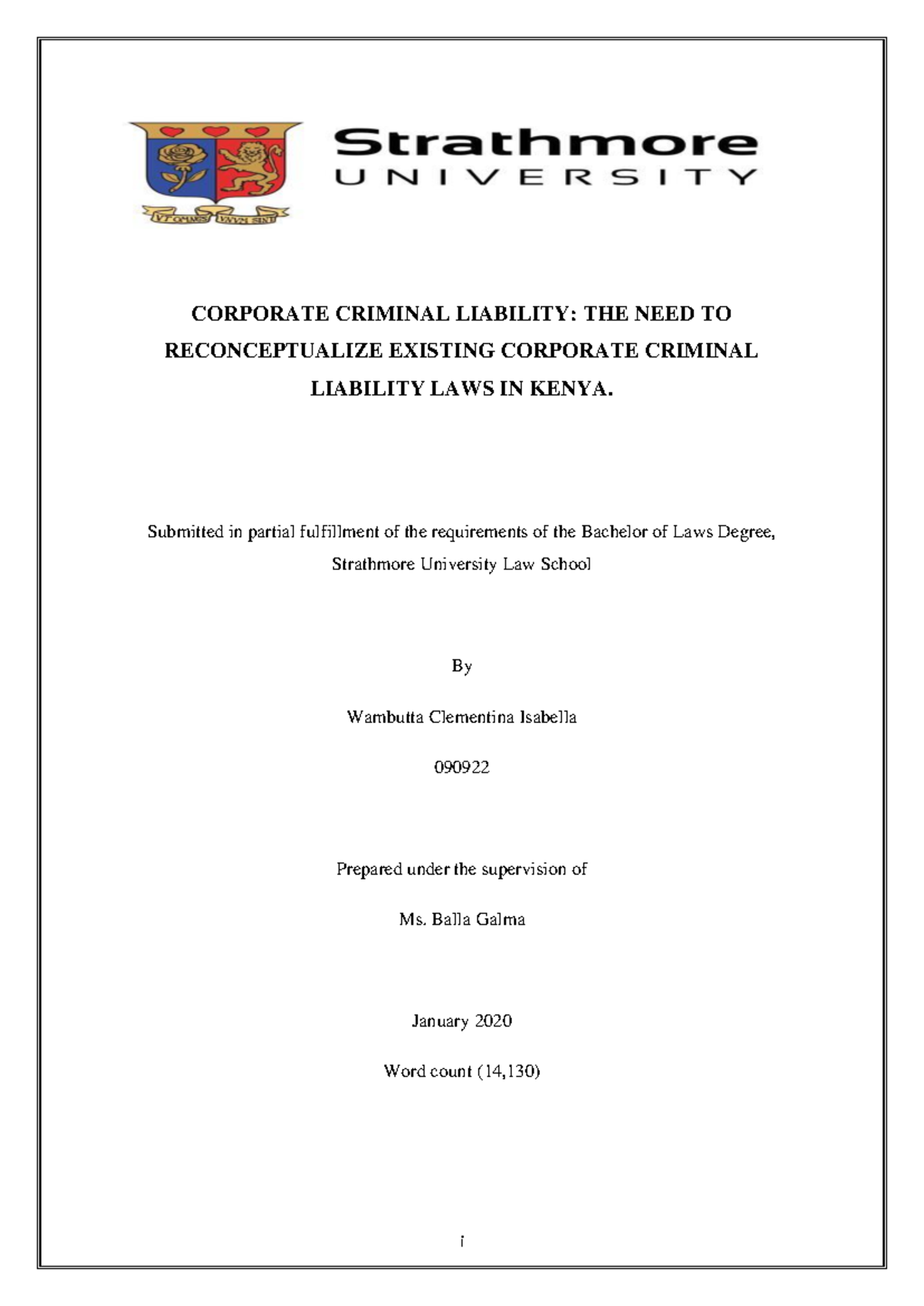 Corporate criminal liability The need to reconceptualize existing ...