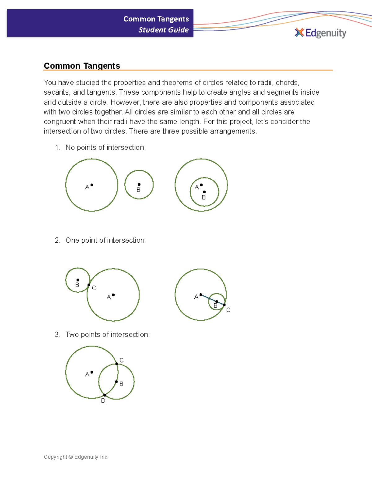 Edgenuityy - edgenuity - Common Tangents Student Guide Common Tangents ...