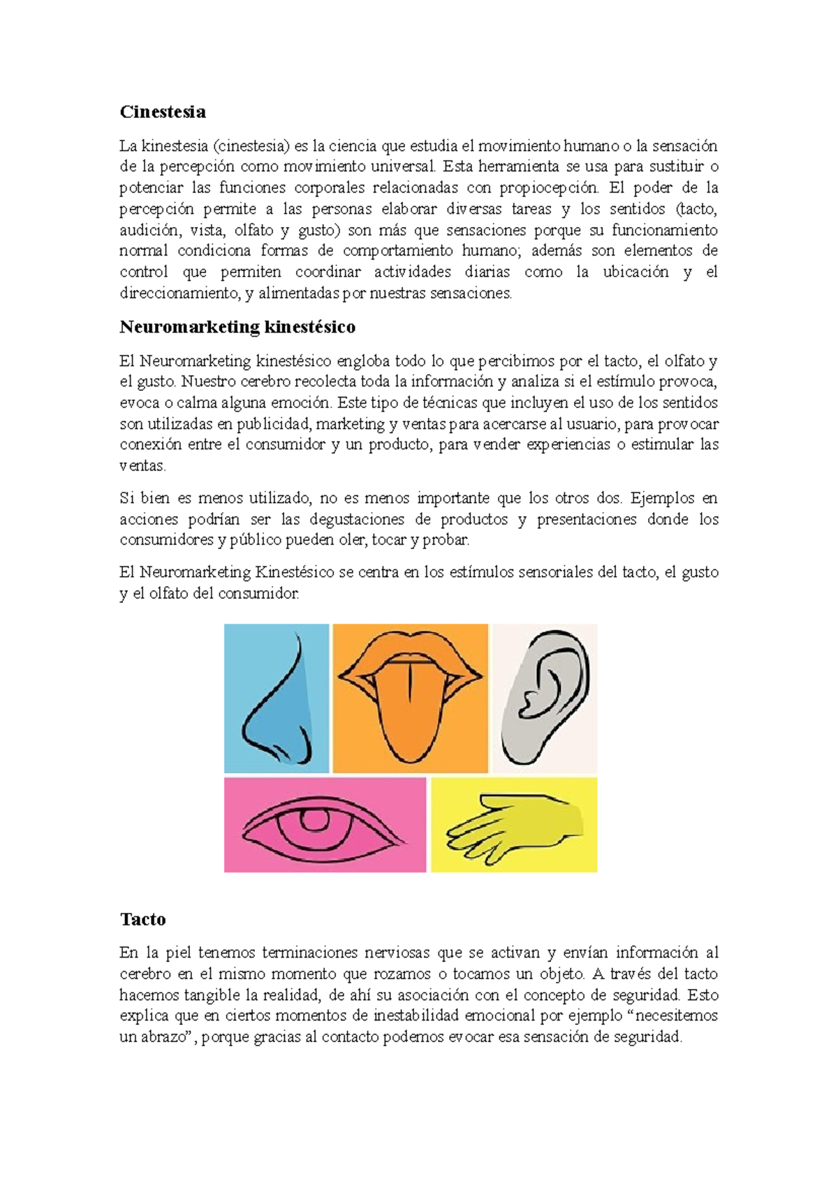 Canal Kinestesico - Cinestesia La kinestesia (cinestesia) es la ciencia ...