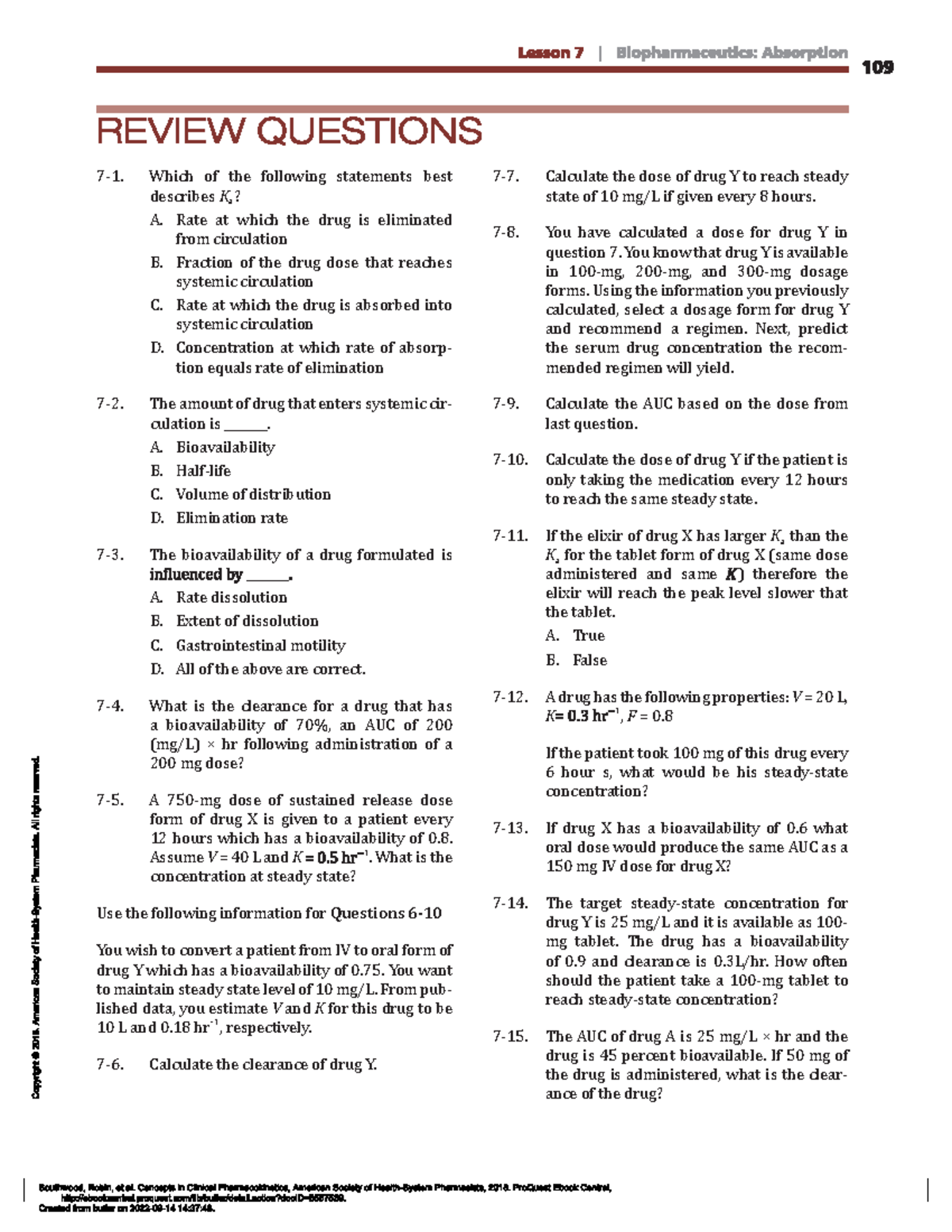 Pk lesson 7 probs - study notes and practice material - 7-7. Calculate ...