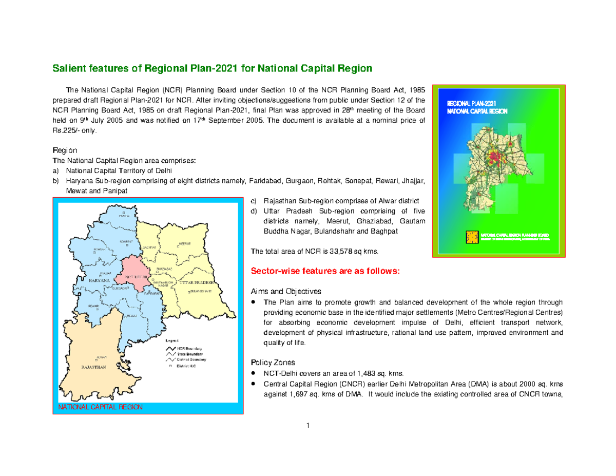NCR - After inviting objections/suggestions from public under Section ...
