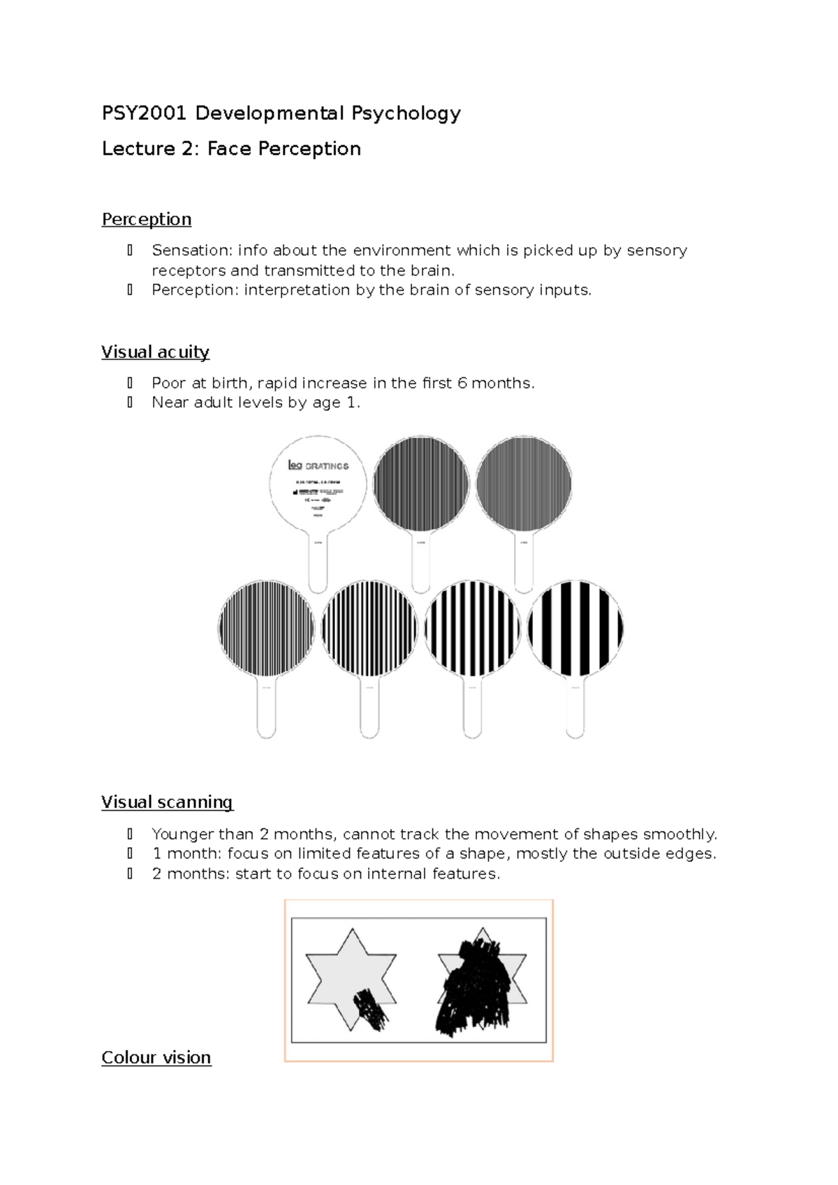 Developmental Psychology: Face Perception - PSY2001 Developmental ...