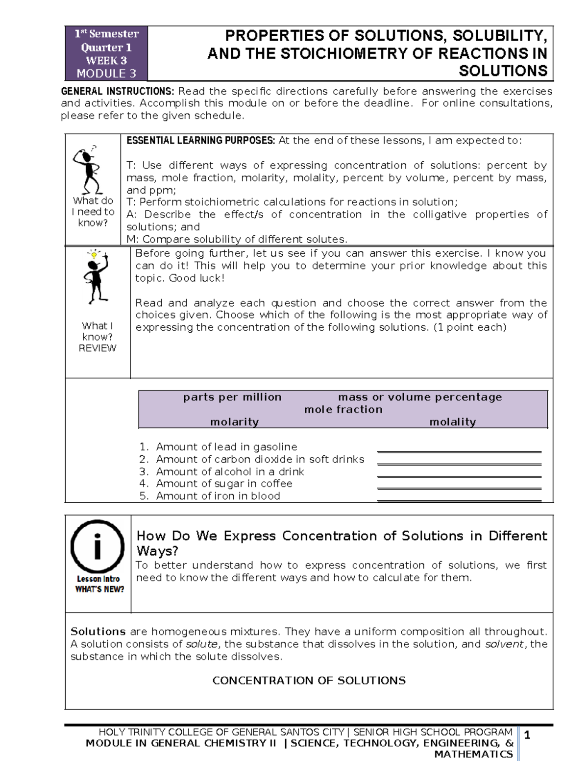 Week-3 - module - 1 st Semester Quarter 1 WEEK 3 MODULE 3 PROPERTIES OF ...