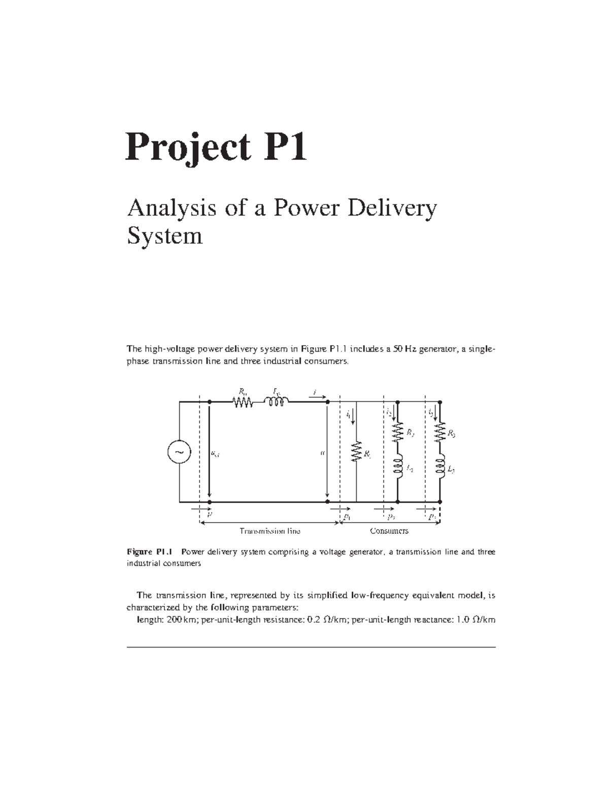 Project P1-P5 - Project P Analysis of a Power Delivery System The high ...
