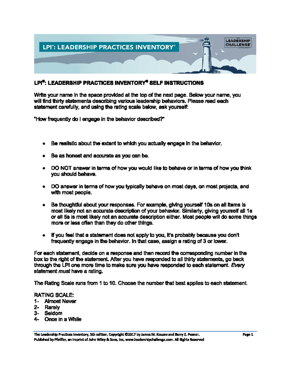 LPI Self Assessment - Lecture Notes - MBA 580 - SNHU - Studocu