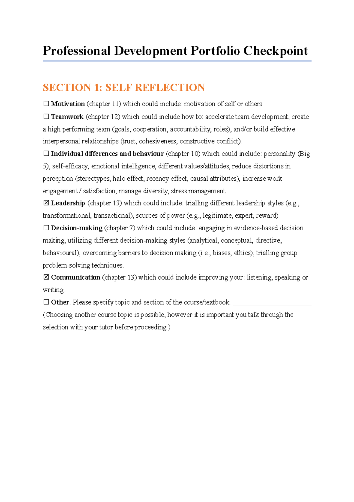 PDP Checkpoint - Grade: 6 - Professional Development Portfolio ...