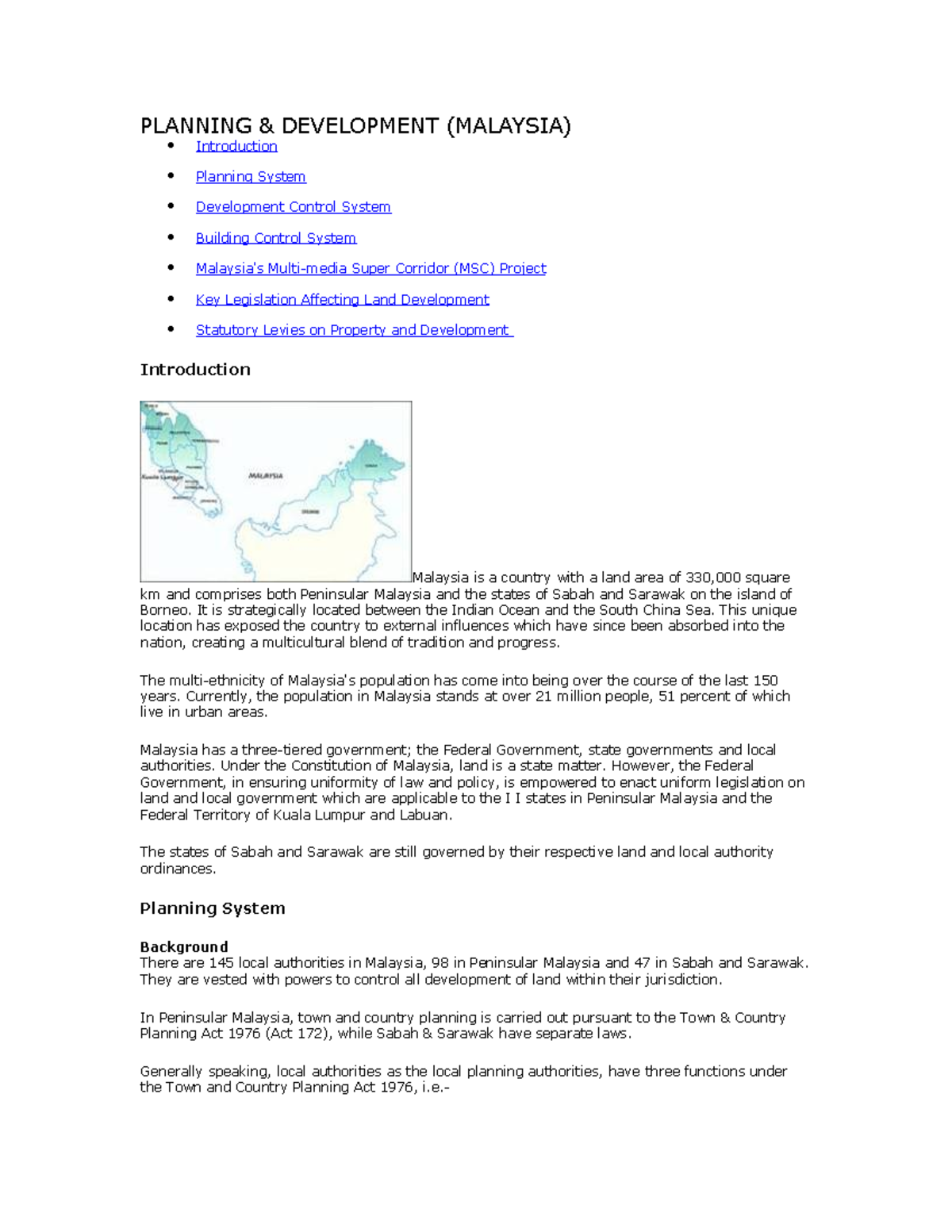 Planning & Development ( Malaysia) - PLANNING & DEVELOPMENT (MALAYSIA ...
