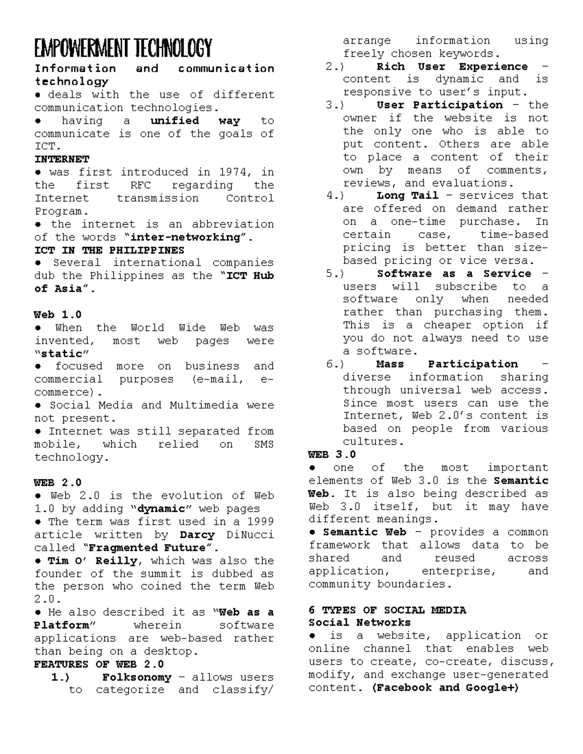 Emtech - Empowerment Technology Information and communication ...