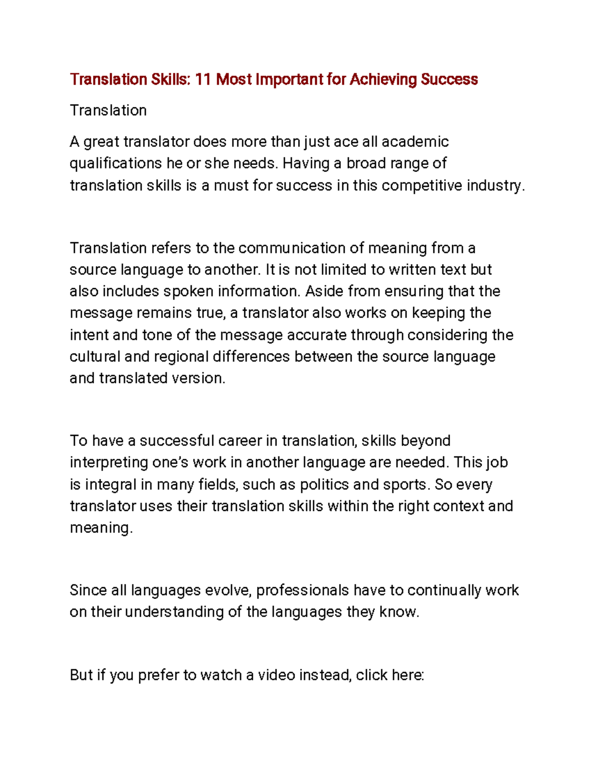 Translation Skills - Having a broad range of translation skills is a must for success in this ...