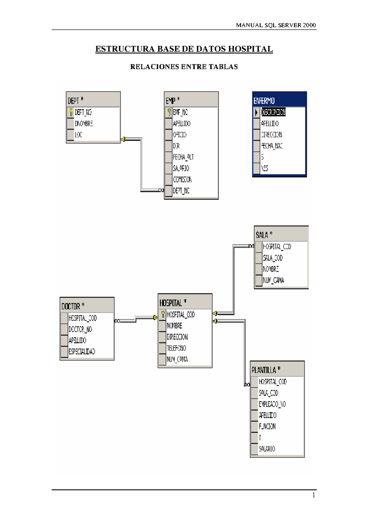 Practicas Sql Practicas Sql Estructura Base De Datos Hospital