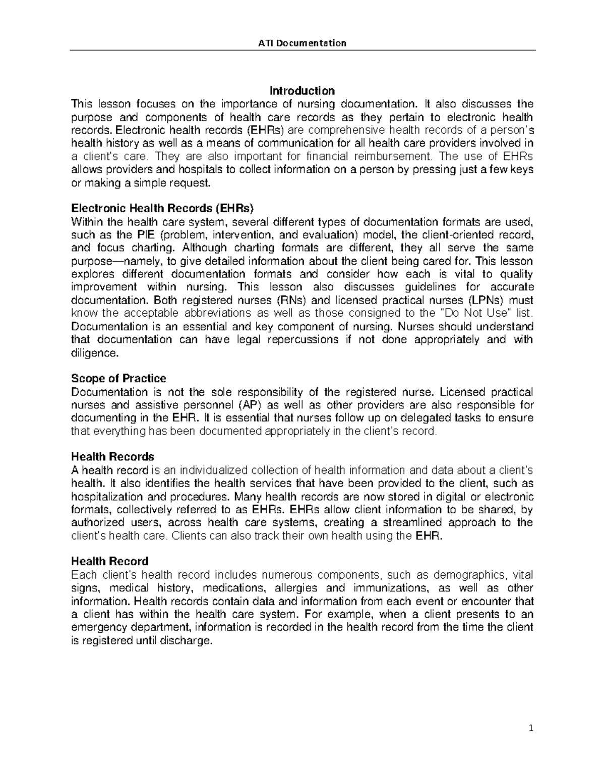 ATI Engage Documenttation - Introduction This lesson focuses on the ...