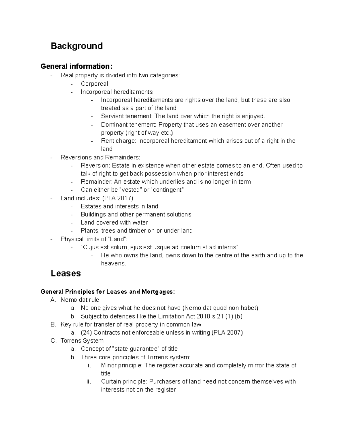 Real Property Outline - Background General information: Real property ...