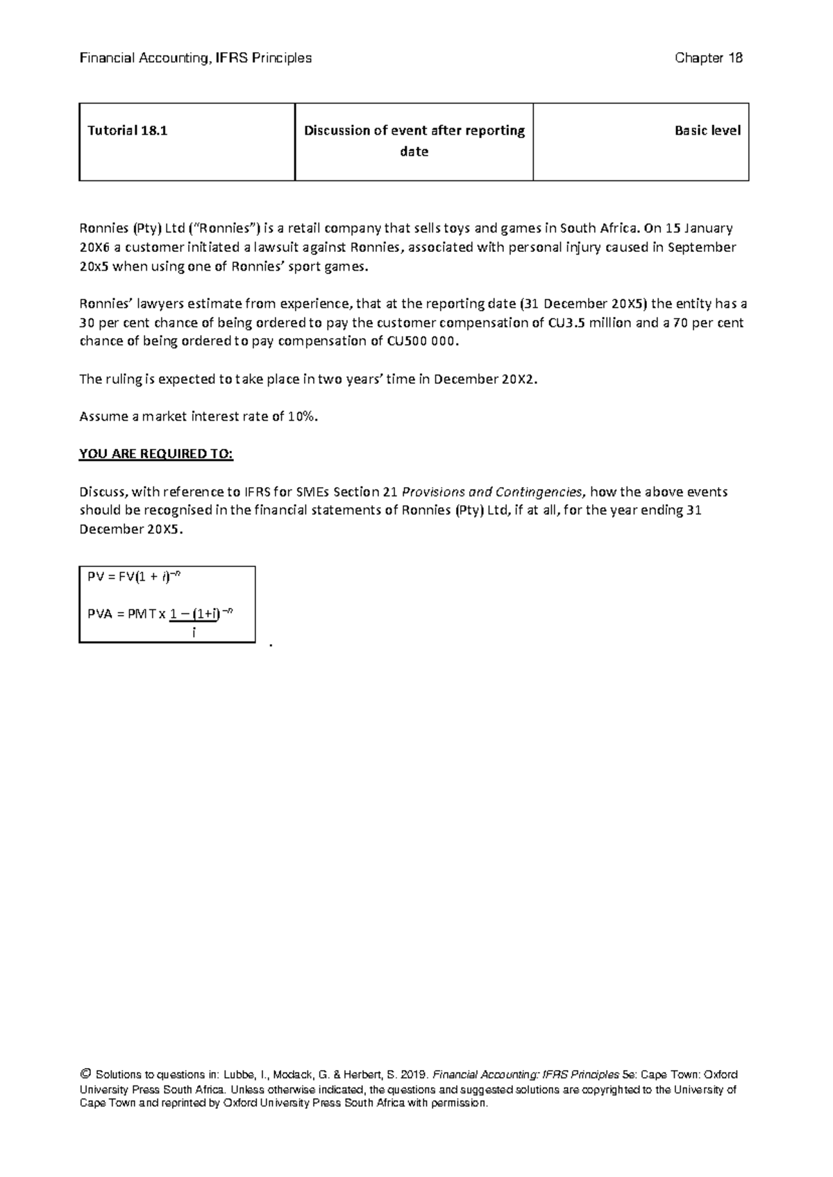 IAS 10 Questions - ........... - Financial Accounting, IFRS Principles ...