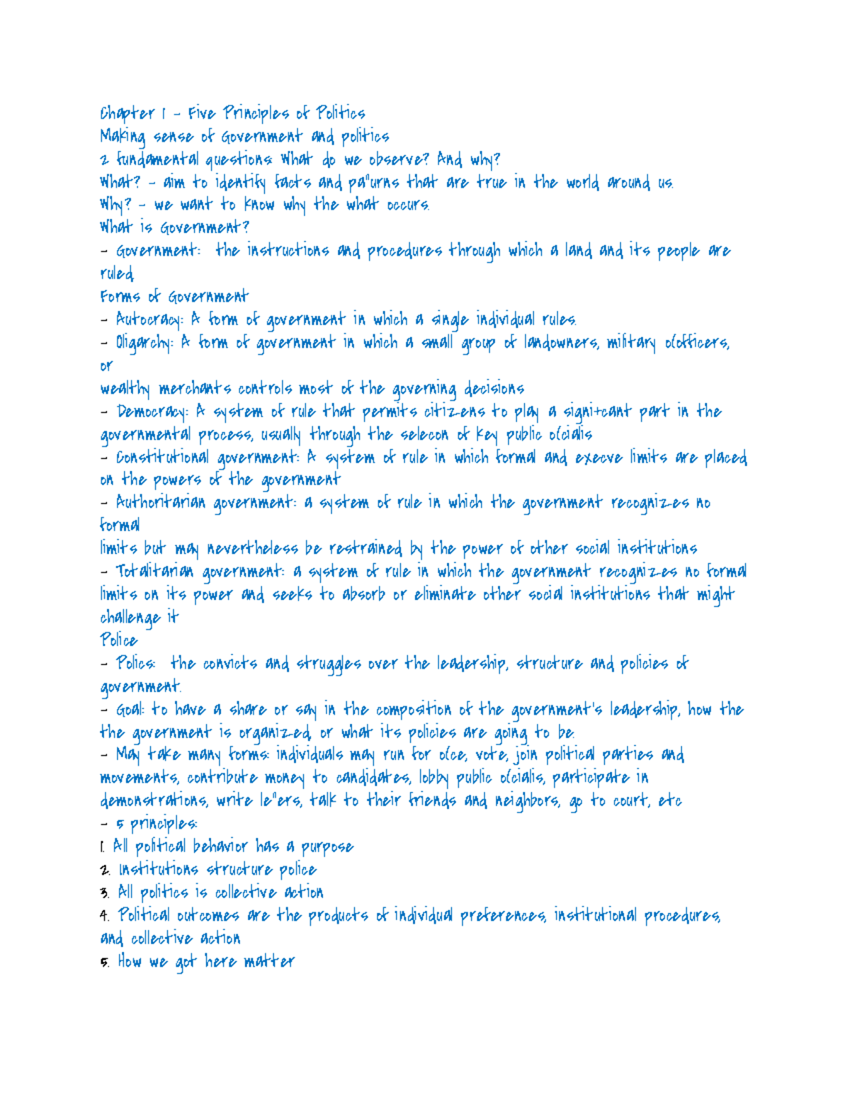 Chapter 1 – Five Principles of Politics - Chapter 1 – Five Principles ...