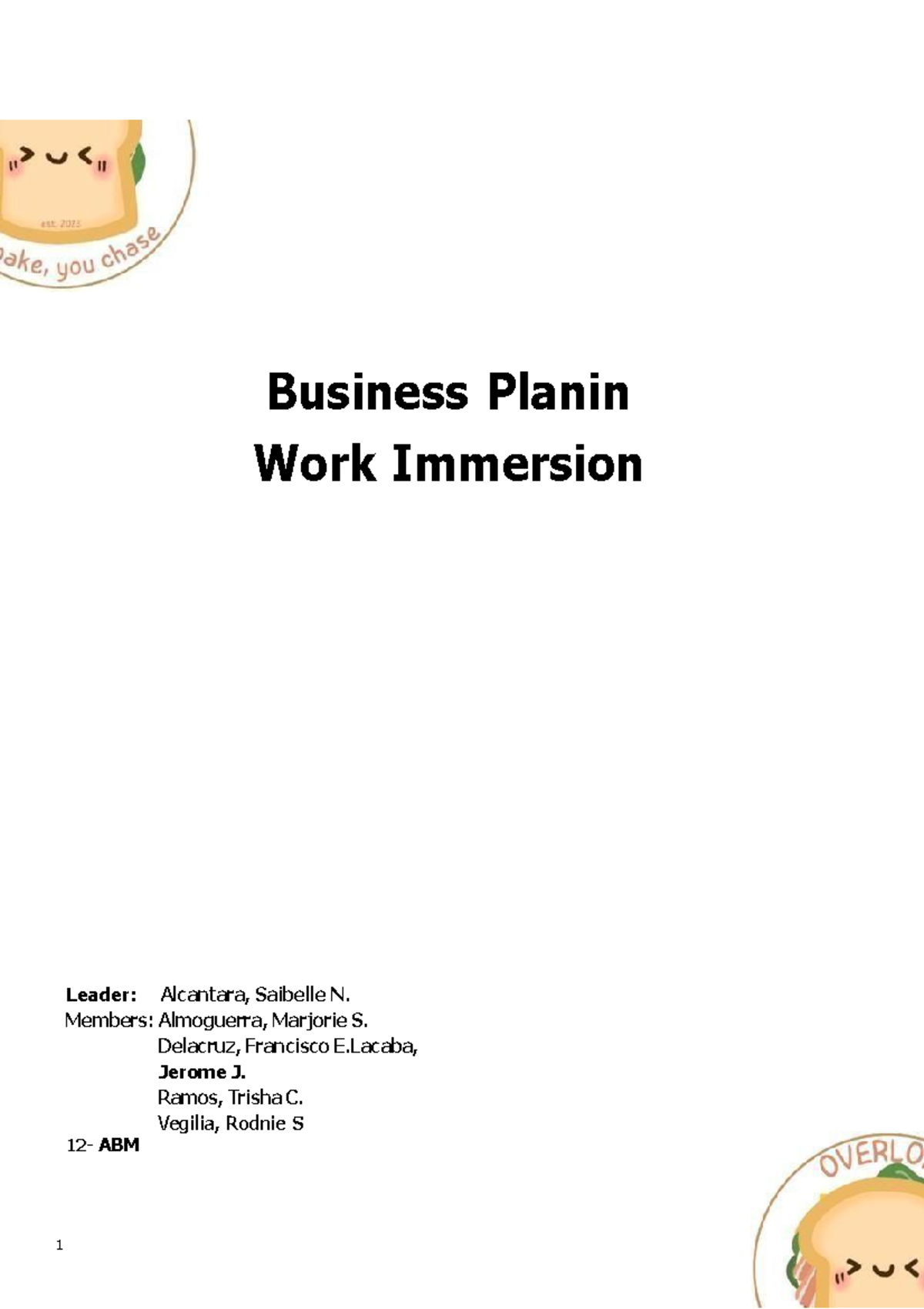 Bplan Revised 1 1 1 - Example of Business plan - Business Planin Work ...