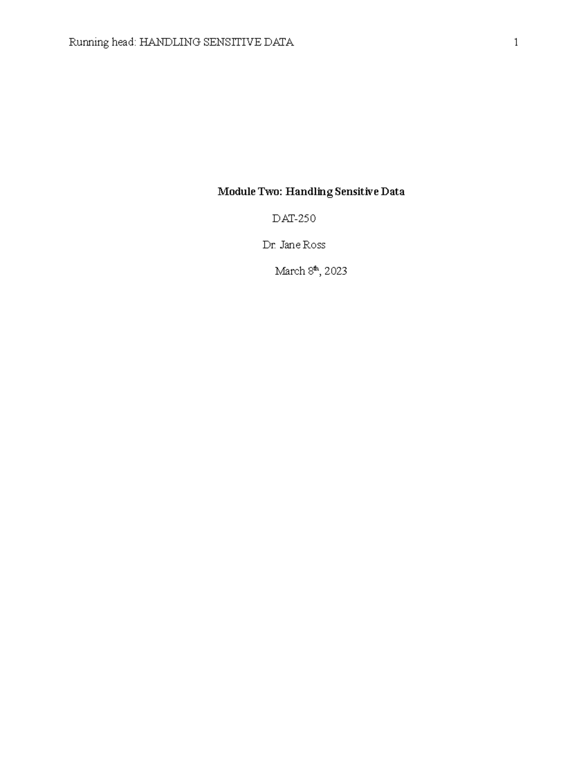 DAT 250 Mod. 2 - Describe industry-specific sensitive-data regulations ...