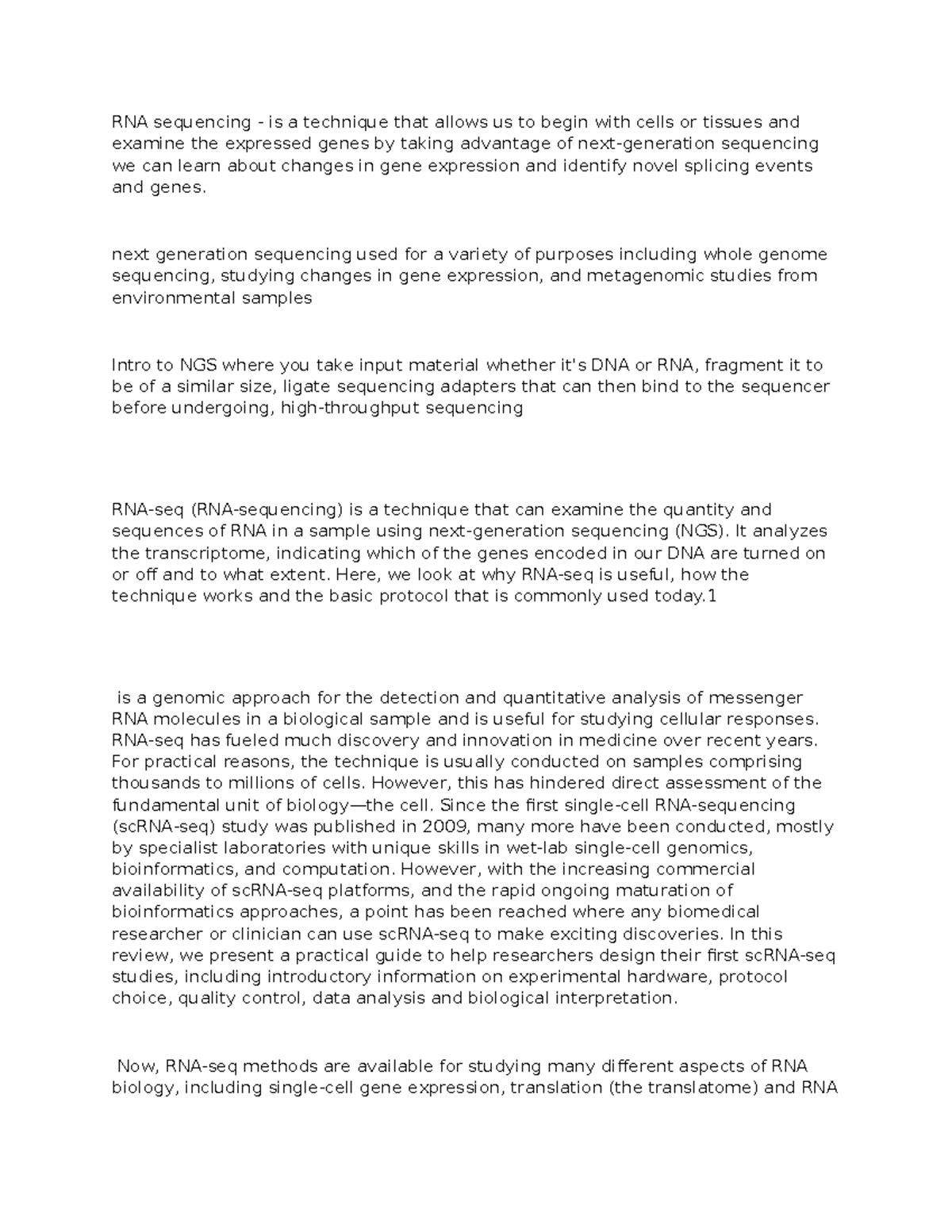 RNA sequencing - script for reporting - RNA sequencing - is a technique ...