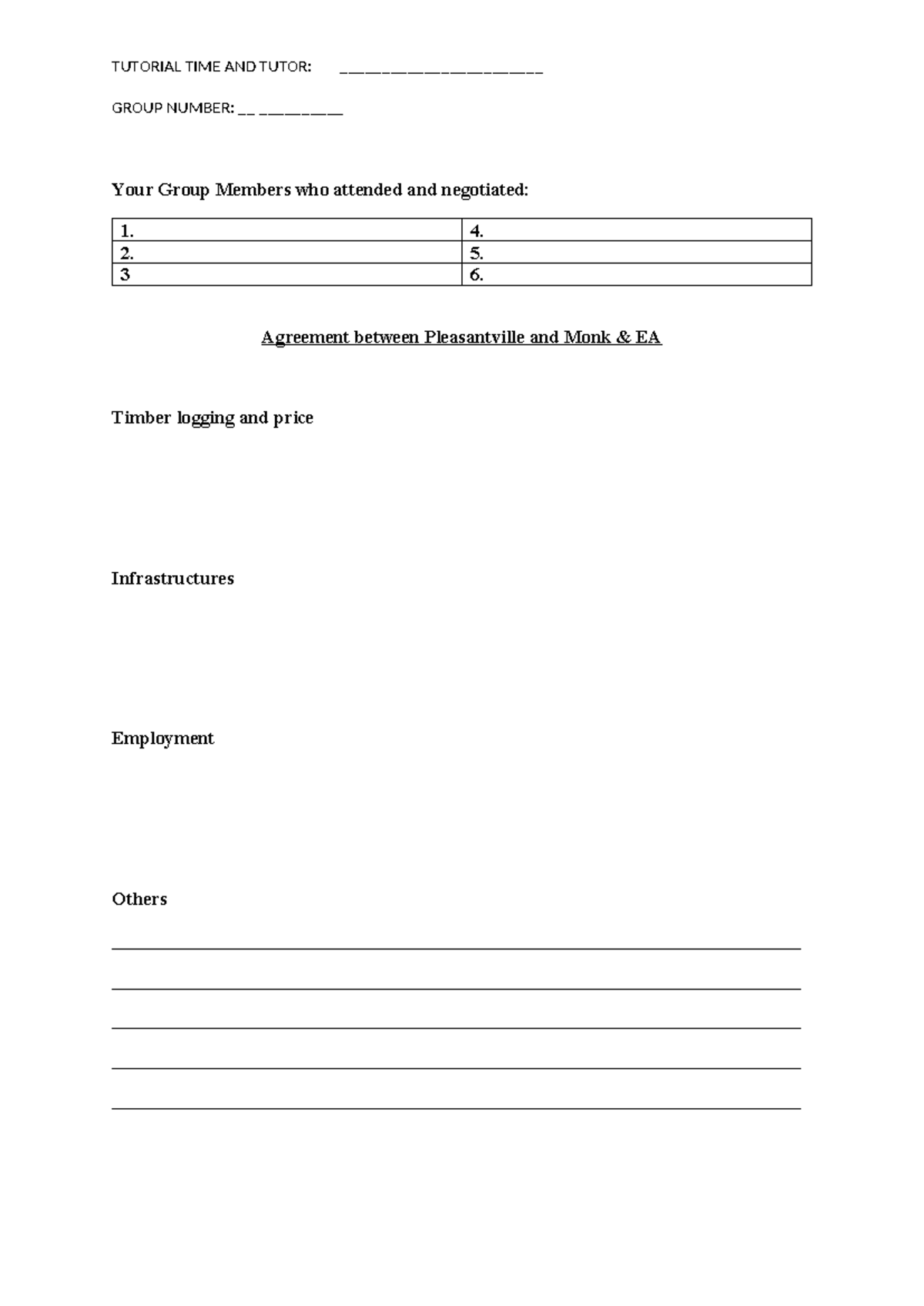 Agreement Form Goup xx - TUTORIAL TIME AND TUTOR ...