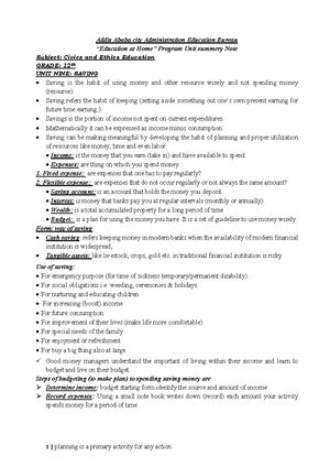Civics chapter 1 - Lecture notes 1 - Chapter one Understanding civics ...
