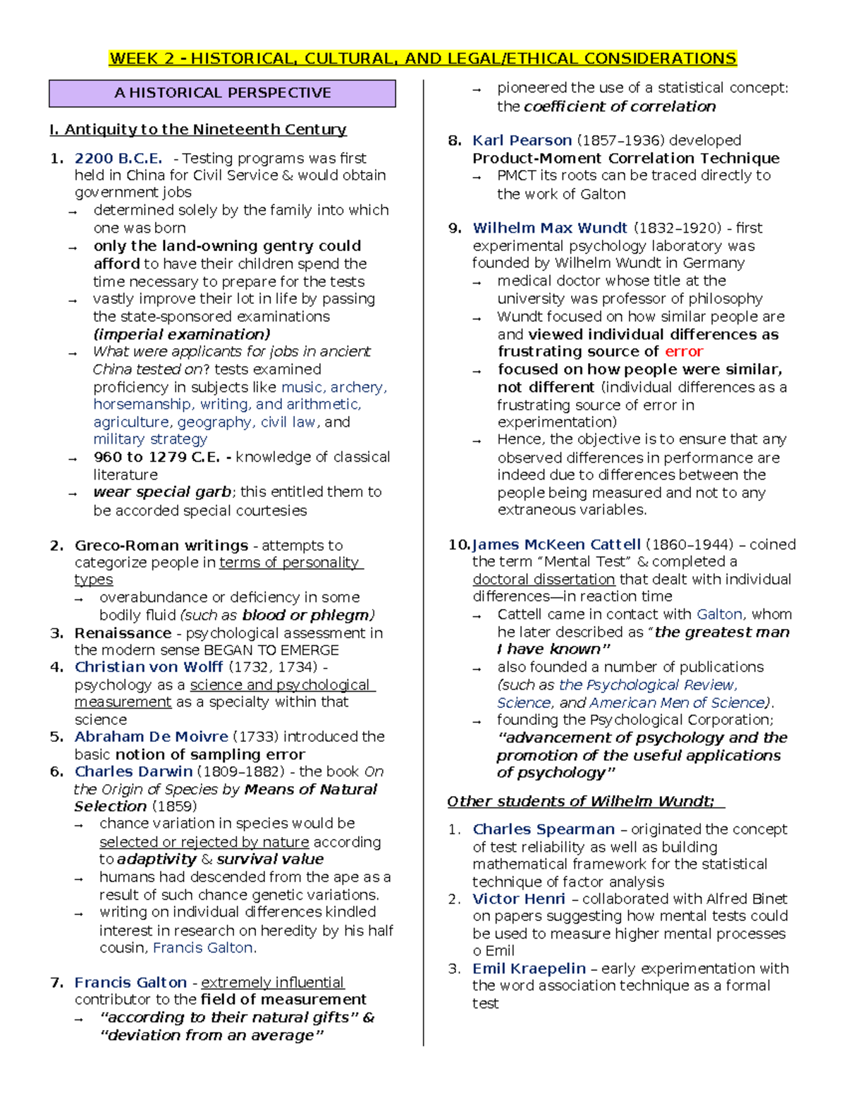 WEEK 2 - lecture lecture - WEEK 2 - HISTORICAL, CULTURAL, AND LEGAL/ETHICAL CONSIDERATIONS I ...
