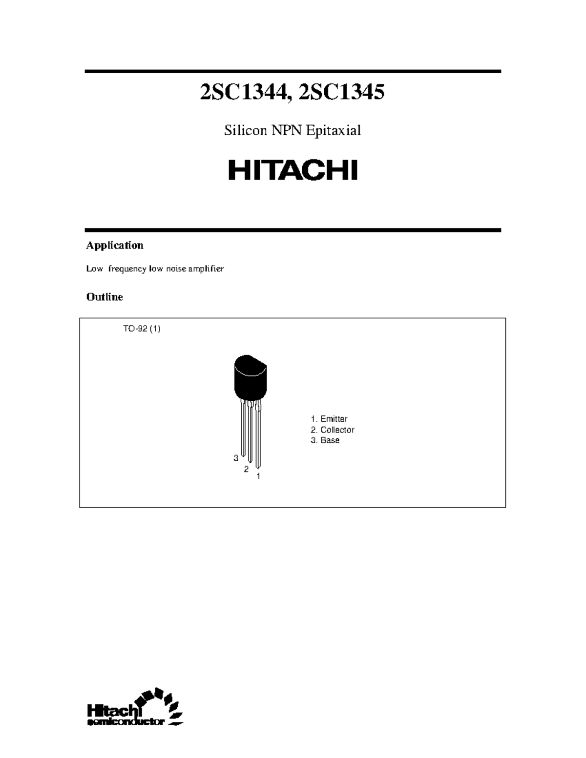 2SC1345 - Hoja de datos - Silicon NPN Epitaxial Application Low ...