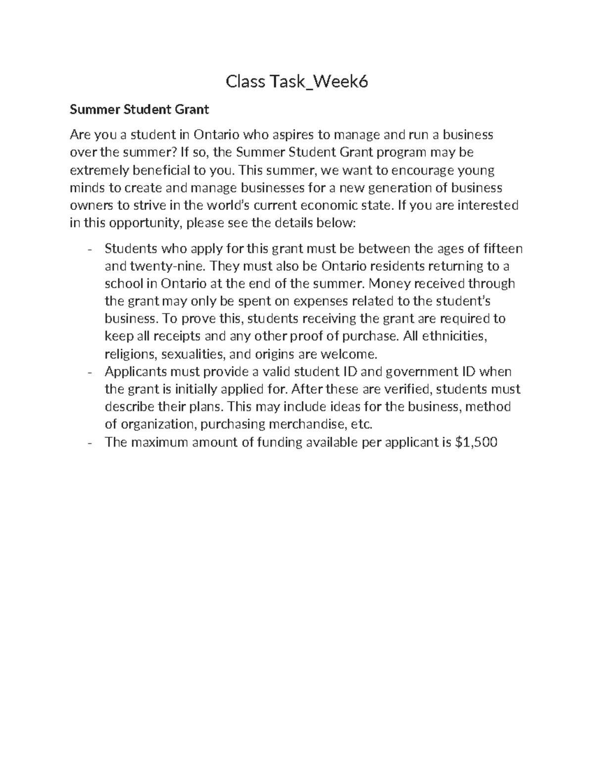 Class Task Week6 Kaleb - task 4 - Class Task_Week Summer Student Grant ...