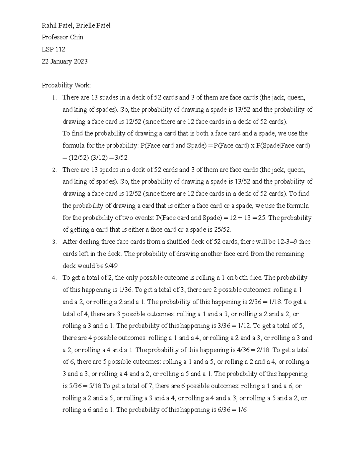 Prob and EV LSP 112 - Homework assigned by the professor. - Rahil Patel ...