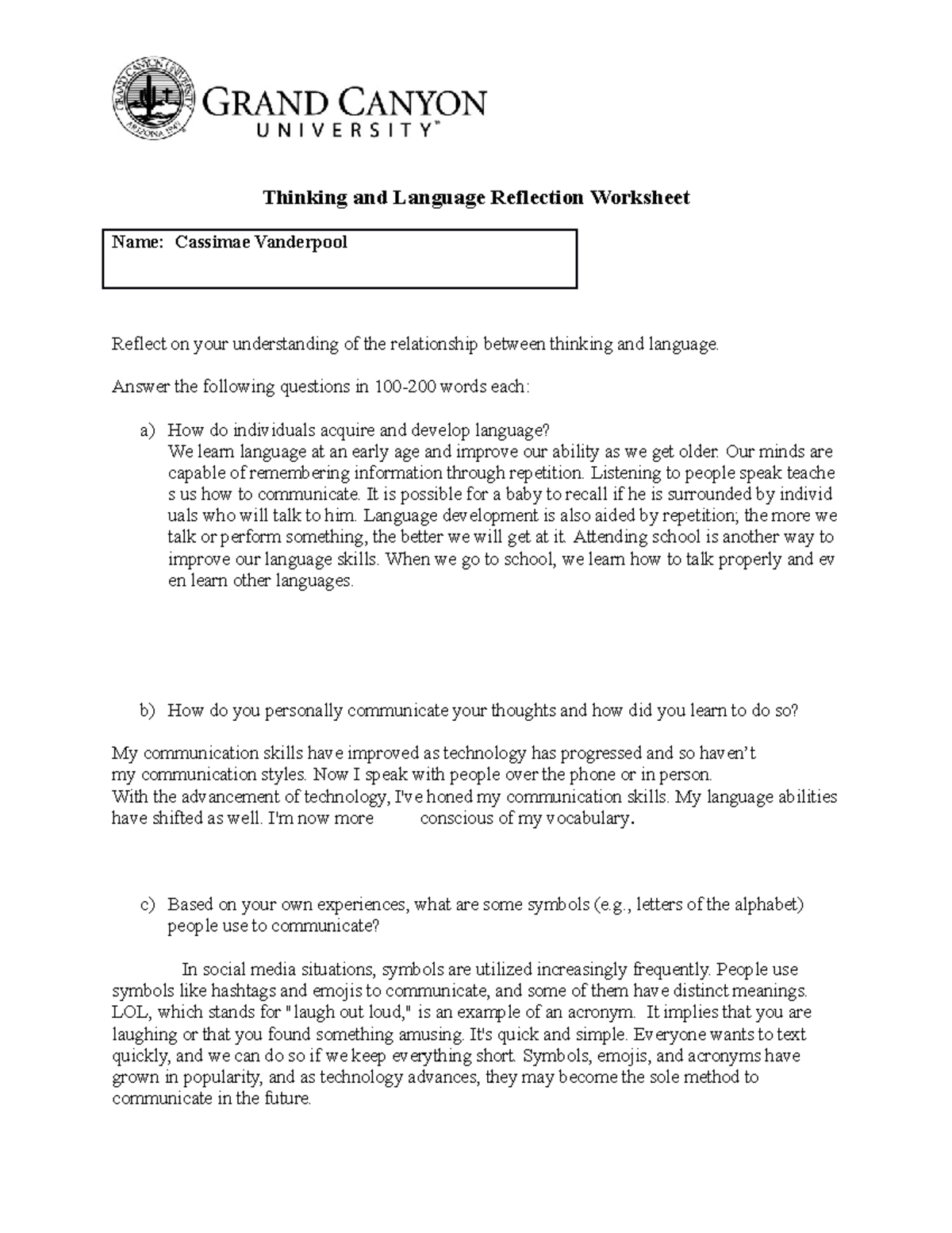 PHI105.T5 Thinkingand Language Reflection Worksheet 1-6-14 copy ...